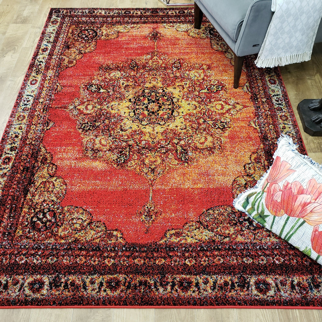 Aiza Modern New Trend Antique Medallion 5'3" x 7'3" Bohemian Area Rug ...