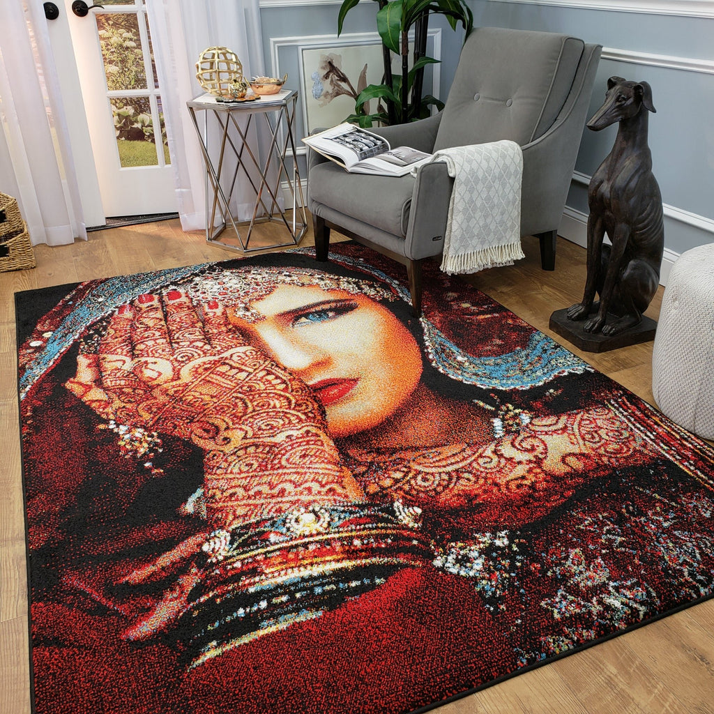 Aiza Modern New Trend Henna Beauty 5'3" x 7'3" Bohemian Area Rug ...