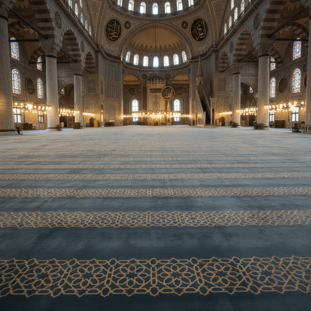 Grey Masjid Carpet | Premium Mosque Prayer Carpet USA – Mosque Carpet USA