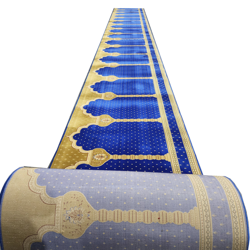 SULTAN Heavenly Tranquility: Custom Navy Blue Arched Prayer Rug ...